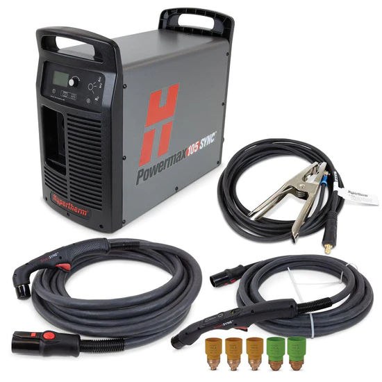 Hypertherm Powermax 105 SYNC w/ CPC Port, 75 & 15° Hand Torches 25 ...