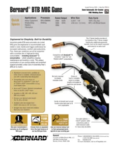 Bernard MIG Gun Air Cooled 400A -15 ft – Q4015TE8EMC | Millerwelds