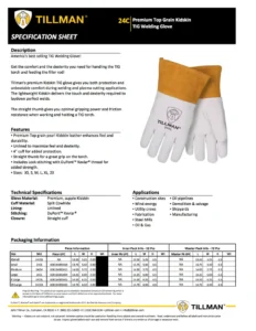 Tillman 4″ cuff Tig Gloves – 24C | Millerwelds