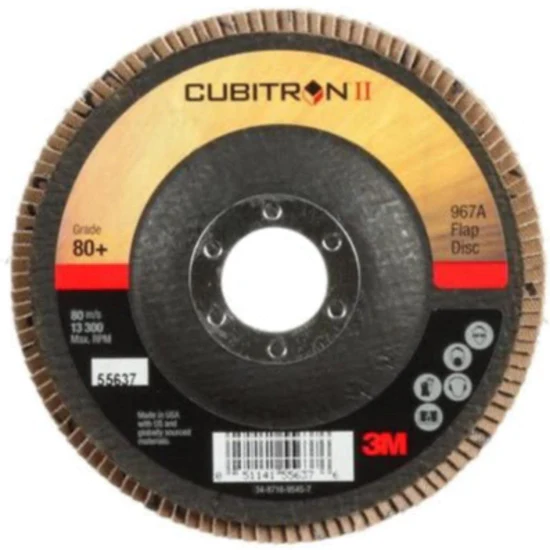 3M Cubitron II Type 27 Flap Disc 967A, 4.5″ x 7/8″, 60 Grit, 10/pk ...