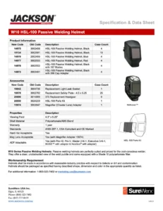 Jackson WH10 HLX 100 Passive Welding Helmet, Shade #10 – 20508 ...