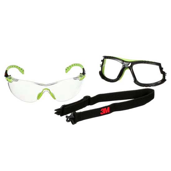 3M Solus 1000 Series Safety Glasses Kit w/ Anti-Fog, Gasket and Strap ...