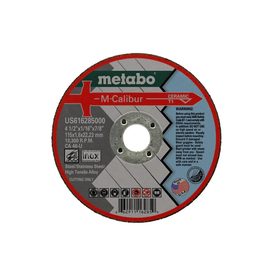 Metabo M-Calibur Ceramic Cutting Wheels, 4.5″ x 7/8″, 25/pk | Millerwelds